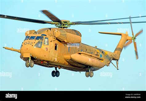 Israeli Air Force IAF Sikorsky CH 53 Sea Stallion Helicopter In Flight