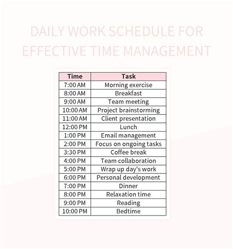 Free Daily Work Plan Completion Table Templates For Google Sheets And