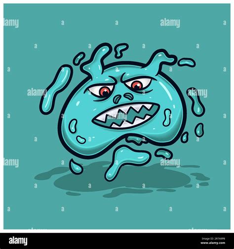 Blue Slime Evil Monster Character Cartoon Vector And Illustrations