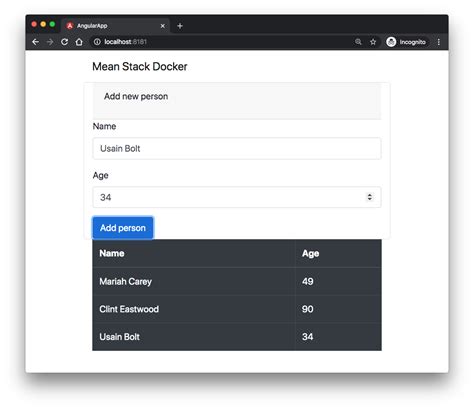 Docker Compose Mean Stack 2020
