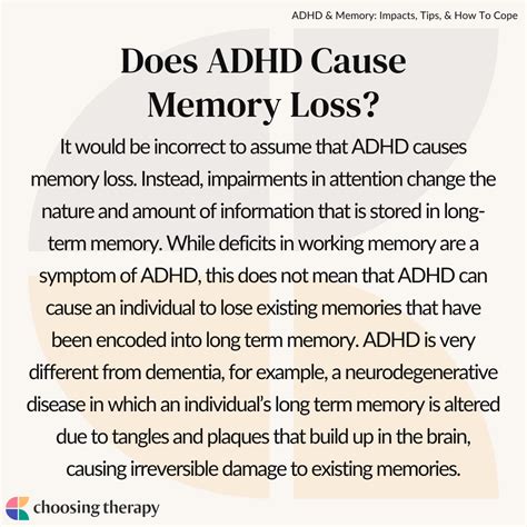 Does Adhd Cause Memory Loss