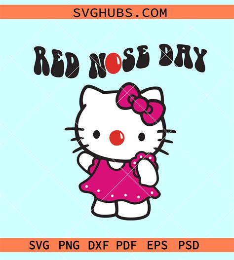 Hello Kitty Red Nose Day Svg Red Nose Day Svg