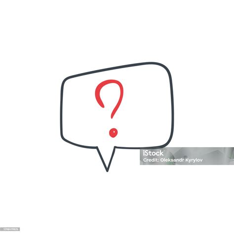 Punto Interrogativo Disegnato A Mano In Unicona Della Bolla Vocale Un