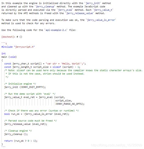 轻量级jerryscript引擎使用 用于调用javascript Csdn博客