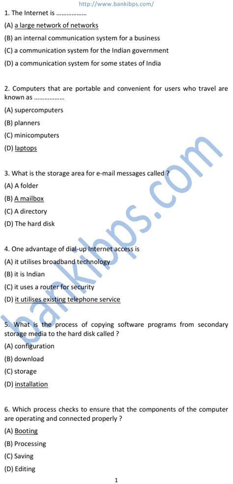 Computer Awareness For Bank Clerk Exams