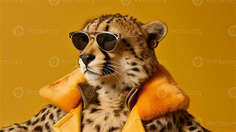 Generative Ai Sleek Cheetah In Sunglasses A Stylish Encounter 29269036
