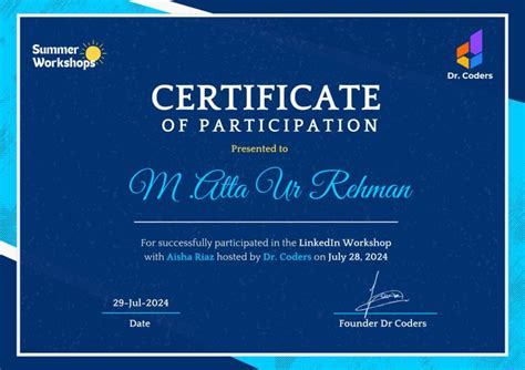 Participated In Linkedin Optimization Workshop With Dr Coders Muhammad Atta Ur Rehman Posted