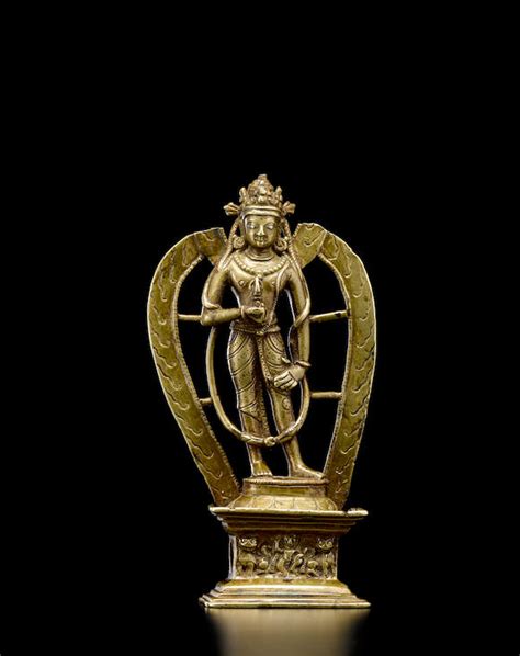 Bonhams A Silver Inlaid Brass Figure Of Vajrapani Kashmir Circa 11th