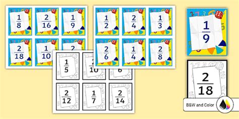 Third Grade Equivalent Fractions Matching Cards Twinkl