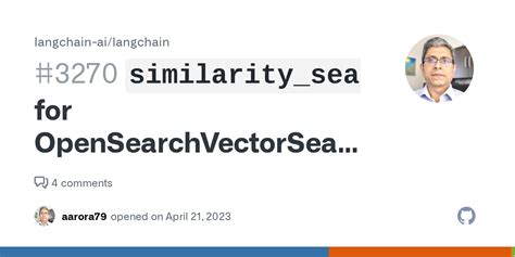 Similarity Search For OpenSearchVectorSearch Does Not Pass