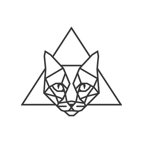 Premium Vector Geometric Cat In A Triangle