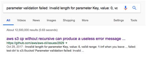 Aws S3 Cp Without Recursive Can Produce A Useless Error Message Issue