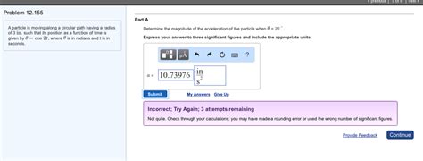 Solved A Particle Is Moving Along A Circular Path Having A Chegg