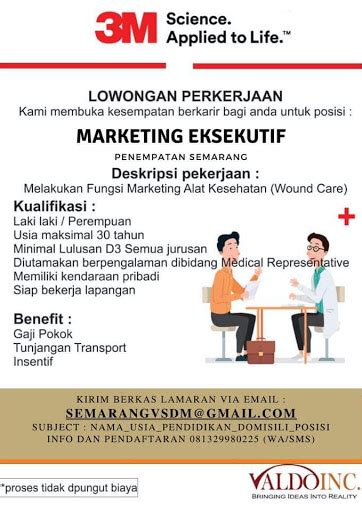 Lowongan Kerja PT Valdo Inc Posisi Marketing Alat Kesehatan D S Semarang Lowongan Kerja