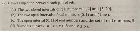 solved 23 find a bijection between each pair of sets a