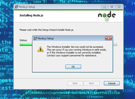 Windows Installer Node Js Cannot Install It Is Showing An Error