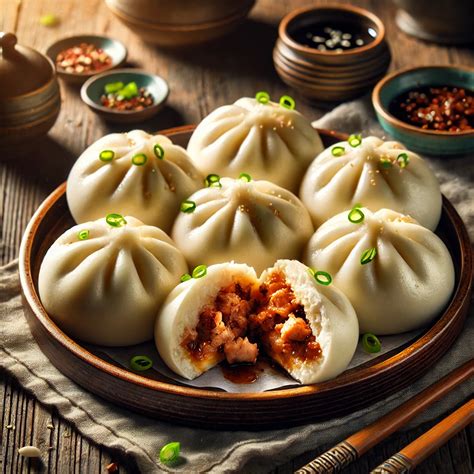 Steamed Buns Baozi With Savory Pork Filling A Delightful Chinese