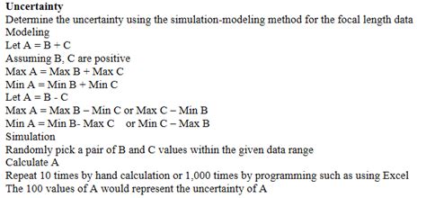 Solved Uncertainty Determine The Uncertainty Using The Chegg Com