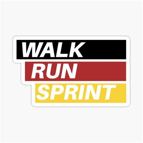 Walk Run Sprint Sticker For Sale By Adrianned Redbubble