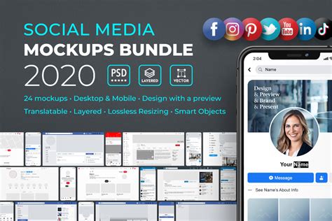 Social Media Mockups Collection 2020 Design Cuts Social Media