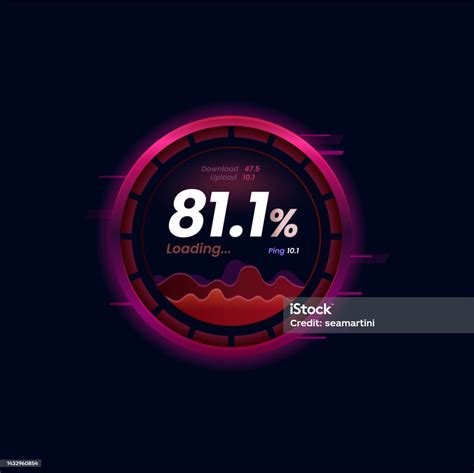 Internet Download Or Upload Speed Meter Dial Stock Illustration