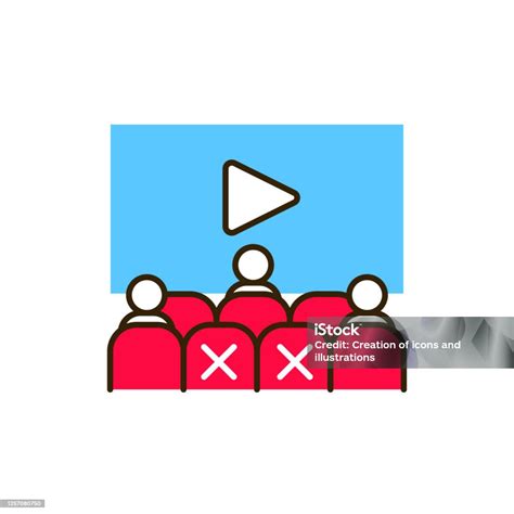 시네마 홀 컬러 라인 아이콘에 앉아 있는 사람들 안전한 여행 웹 모바일 앱 프로모션을 위한 픽토그램 Ui Ux 디자인 요소입니다 0명에 대한 스톡 벡터 아트 및 기타 이미지