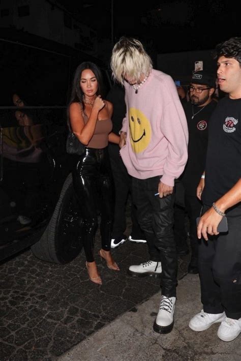 Megan Fox Hot In Latex Leggings Arriving At Yung Blud Concert The