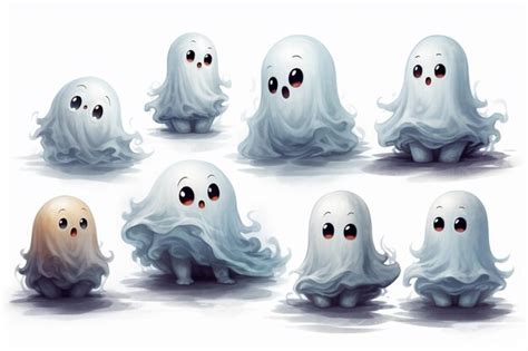 Premium Ai Image Arafed Image Of A Group Of Ghost Figurines With Eyes