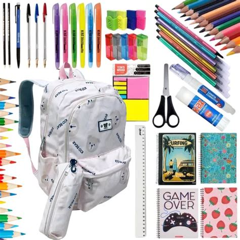 Kit Escolar Completo Itens Mochila Cabo De Aço Notebook Frete grátis