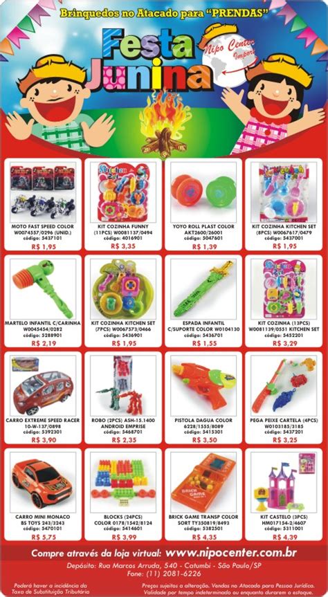 Nipo Center Atacadista Brinquedos No Atacado Para Prendas De Festa Junina