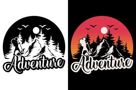 Mountain Illustration Outdoor Adventure Vector Graphic For T Shirt