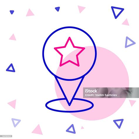 흰색 배경에 격리 된 별 아이콘이있는 줄맵 포인터입니다 별 좋아하는 핀 맵 아이콘 맵 마커 다채로운 개요 개념 벡터 개념 실재론에 대한 스톡 벡터 아트 및 기타 이미지