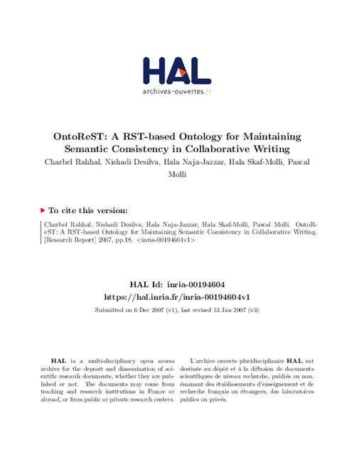 Pdf Ontorest A Rst Based Ontology For Maintaining Semantic Consistency In Collaborative