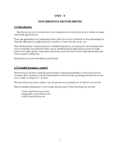 Ssdu5 Solid State Drives Lecture Notes Unit 3 V Synchronous Motor