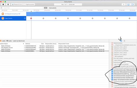 Ios Using Instruments Tool To Locate Leaks Stack Overflow