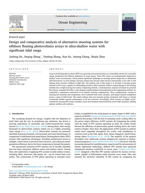 Pdf Design And Comparative Analysis Of Alternative Mooring Systems