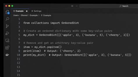 Basic Example Of Collections Ordereddict In Python
