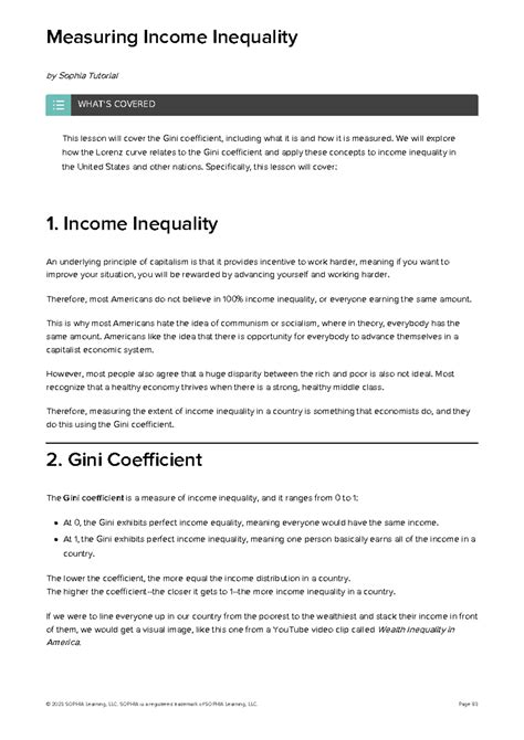 macroeconomics unit 4 tutorials pdf5 measuring income inequality by