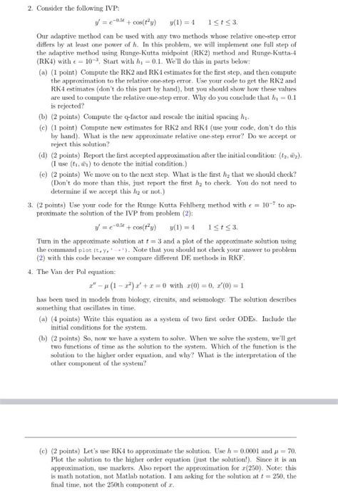 2 Consider The Following Ivp Y 054 Costy