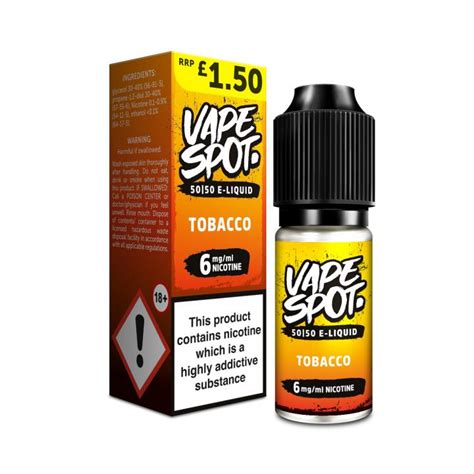 Tobacco Vape Spot Freebase 10ml E Liquid Free Uk Delivery Indejuice