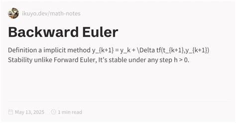Backward Euler