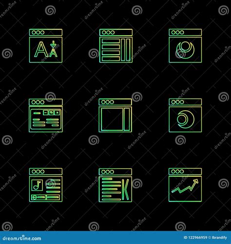 website web user interface web app eps icons set vector stock