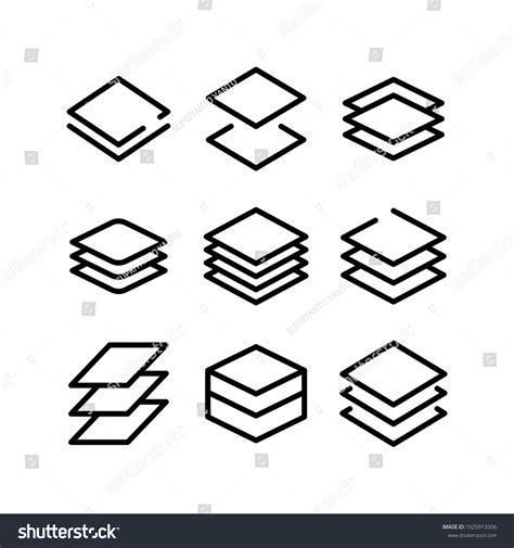 54 Layer Icon Logo Isolated Sign Symbol Vector Illustration Collection