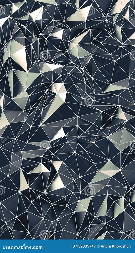 Geometric Low Poly Graphic Repeat Pattern Made Out Of Triangular Facets 3d Rendering Stock