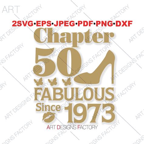 Chapter 50 Fabulous Svg50th Birthday Svgborn In 1973 Etsy