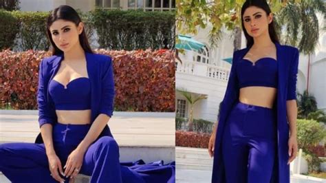 Mouni Roy Sizzles In Orange Off Shoulder Thigh High Slit Gown In Latest