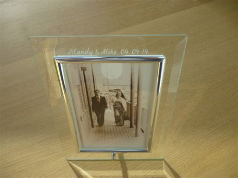 Personalised Glass Photo Frame Wedding T Hand Engraved With Your