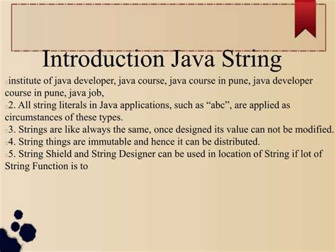 Introduction Java String Ppt Free Download