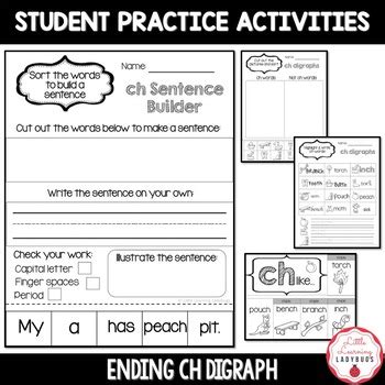 Ending Ch Digraph Phonics Posters Activities And Worksheets Tpt