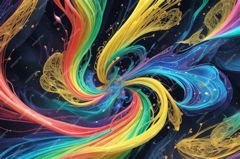 Premium Photo Illustration Abstraction Of Flowing Materials Of Different Colors Ai Generated